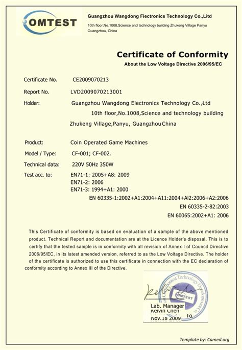 Blank Printable Certificate Of Conformity Coc Form Certificate Of