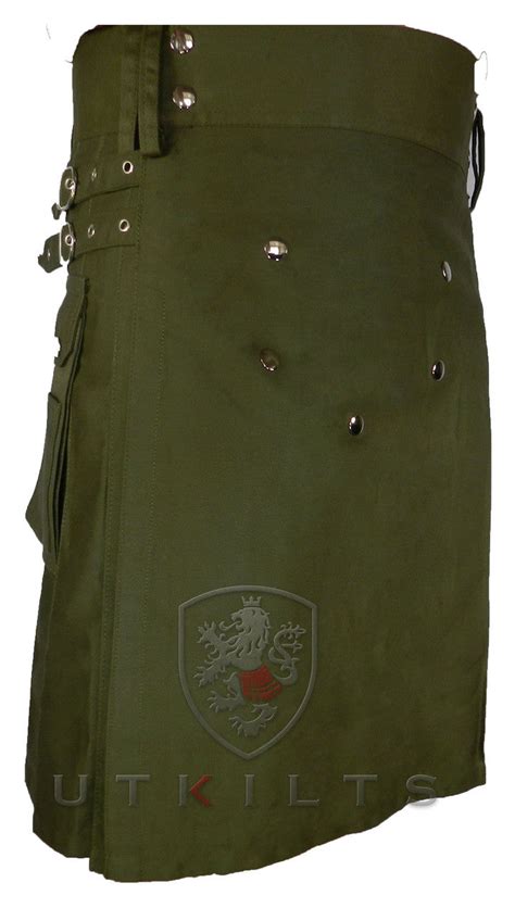 Olive Green Deluxe Utility Kilt Durable Long Lasting And Functional