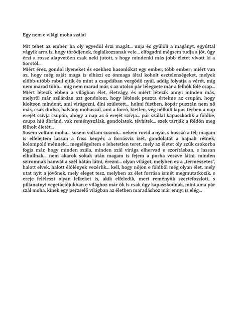 Egy Nem Evilági Moha Szálai Pdf