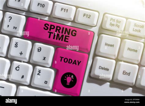 Text Showing Inspiration Spring Time Word Written On Temperate Season Of The Year Identified By