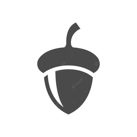 Icône De Graine De Gland En Noir Et Blanc Vecteur Premium