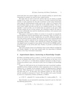 Approximate Knowledge Graph Query Answering From Ranking To Binary