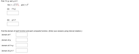 solved find fog and gof f x x 6 g x x2 a fog b