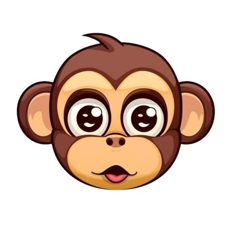 Diseño vectorial de cara de mono de dibujos animados Vector Premium