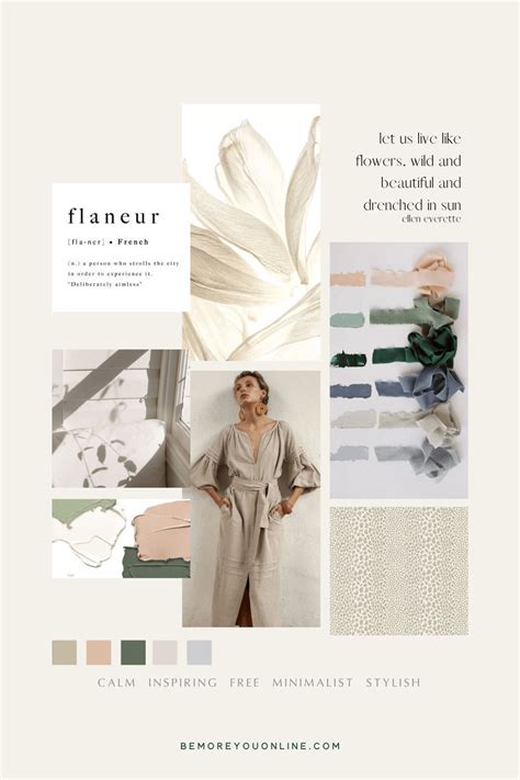 Feminine Minimalist Brand Mood Board Branding Mood Board Inspiration