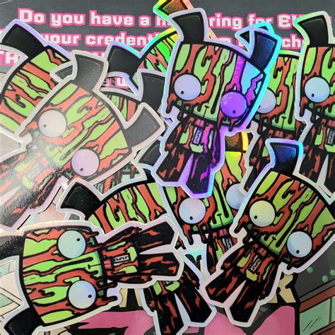 Bloody Gir Invader Zim X Pegatinas Hologr Ficas Iz Gir Etsy Espa A