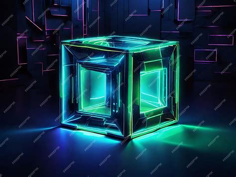 Premium Photo Abstract Illustration Of Box In Cube Geometric Shape