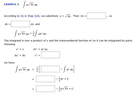 solved integral e squareroot 8x dx according to ii in step