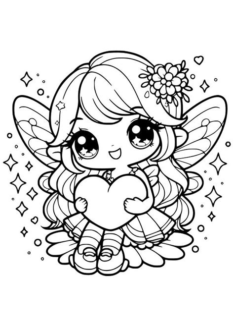 Fairy 11 drawing for coloring page Free Printable! Nurieworld | Fairy ...