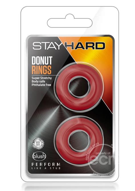 Stay Hard Donut Cock Rings 2 Pack Red