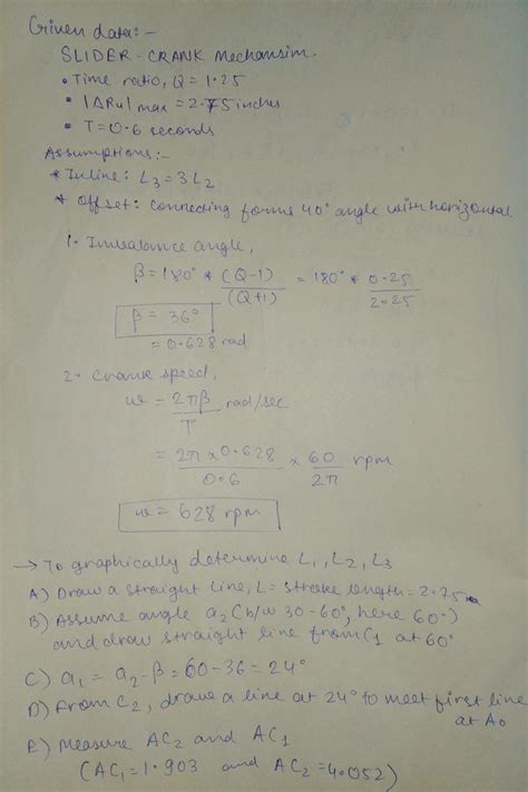 Solved Problem An Application Requires A Design Of A Slider Crank Course Hero