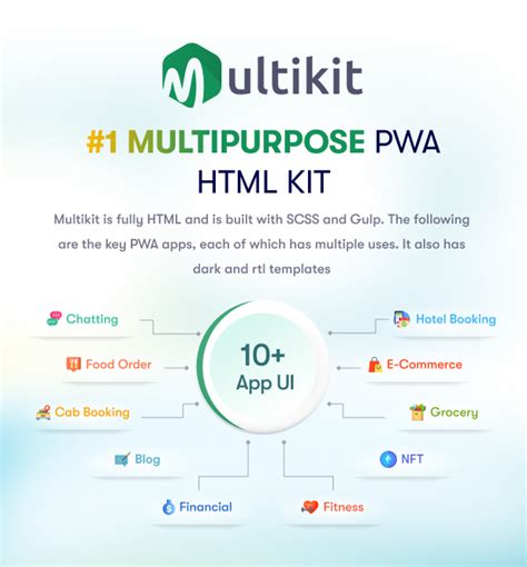 Multikit In Multi Purpose PWA HTML Mobile App Template Ready To Use Developer Friendly