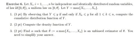 solved exercise 6 let xi i 1 … n be independent and