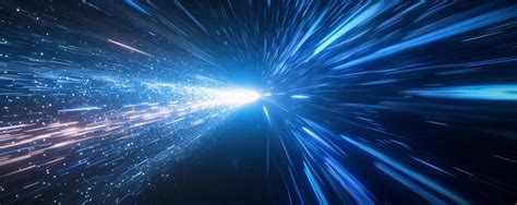 Premium Photo Light Speed Hyperspace Space Warp Background In Blue