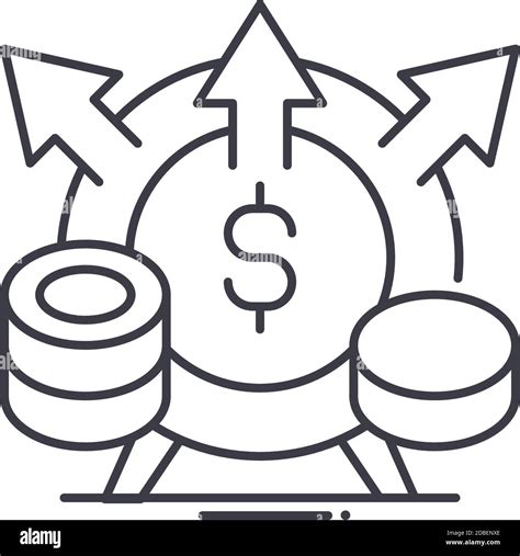 Profit Margin Icon Linear Isolated Illustration Thin Line Vector Web