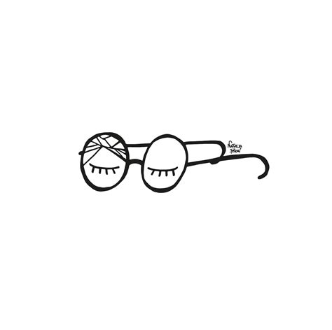 Glasses One Line Art Minimal Line Art Broken Glasses Monochrome Digital