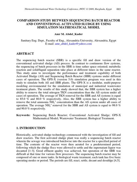 Sbr Design Pdf Sewage Treatment Hydraulic Engineering