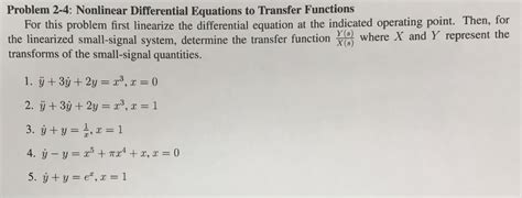 Solved Problem 2 4 Nonlinear Differential Equations To