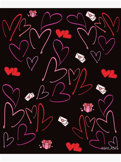 Simple Pink And Red Hart Pattern Design For Valentine S Day Sticker