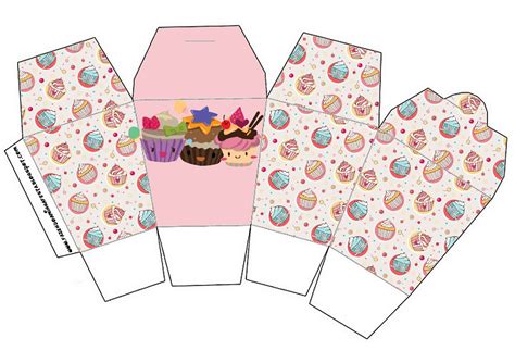 Cajitas Imprimibles Para Fiestas De Pastelitos Cupcakes Ideas Y