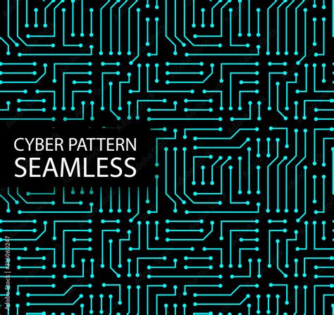 Seamless Cyber Pattern Circuit Board Texture Digital High Tech Style