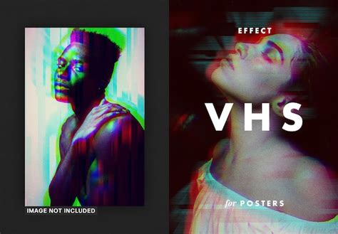 포스터용 Vhs 글리치 사진 효과 프리미엄 Psd 파일