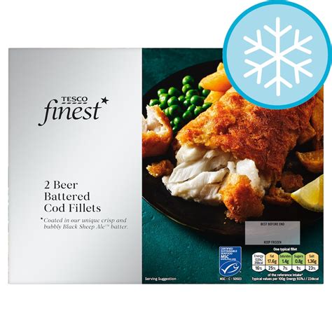 Tesco Finest 2 Beer Battered Cod Fillets 300g Tesco Groceries