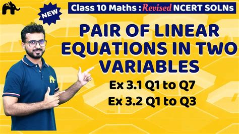 Pair Of Linear Equations In Two Variables Class 10 Maths Revised Ncert Solutions Chapter 3 3 1