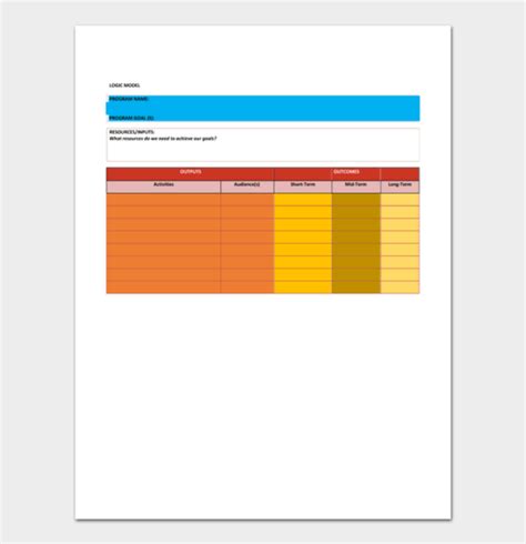Free Logic Model Templates Examples Docformats Com