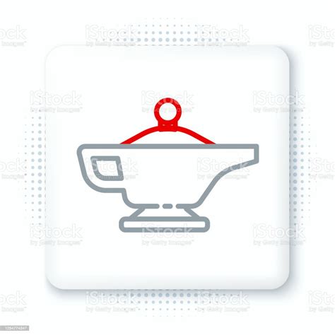 흰색 배경에 격리 된 라인 매직 램프 또는 알라딘 램프 아이콘 소원을 위한 영적 램프 다채로운 개요 개념 벡터 개념에 대한 스톡 벡터 아트 및 기타 이미지 Istock