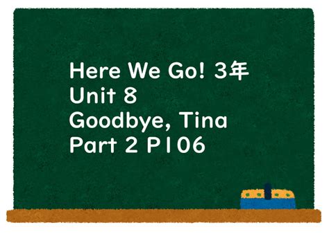 Here We Go 3年 Unit 8 Goodbye Tina Part 2 Kotaからの手紙 P106 教科書の英語