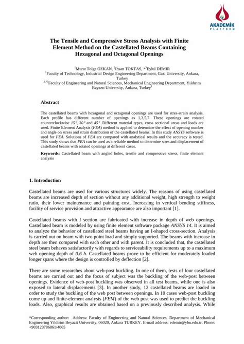 Pdf The Tensile And Compressive Stress Analysis With Finite Dokumen
