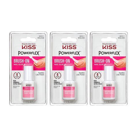 Kiss Powerflex Brush On Nail Glue 3 Pack Kiss Usa
