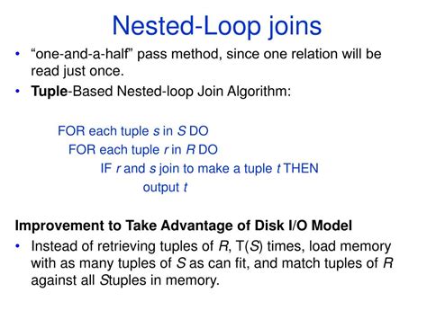 Ppt Nested Loop Joins Powerpoint Presentation Free Download Id1487330