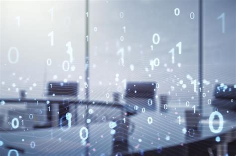 Premium Photo Abstract Virtual Binary Code Illustration On A Modern Conference Room Background