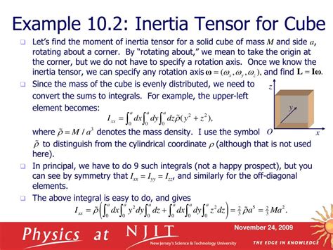 Ppt Physics 430 Lecture 23 Inertia Tensor And Principal Axes