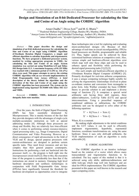Design And Simulation Of An 8 Bit Dedicated Processor For Calculating