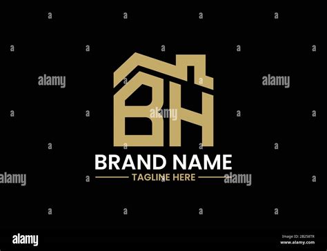 Lettre Initiale B Et H Avec Le Toit Concept De Logo Immobilier Image