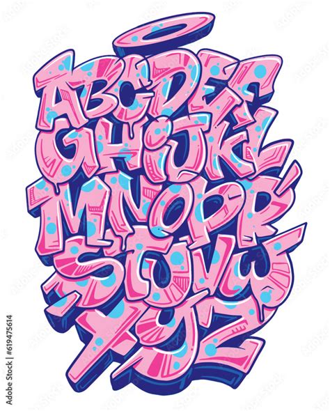Vetor De Vector Hand Drawn Typeface In Graffiti Style Street Based
