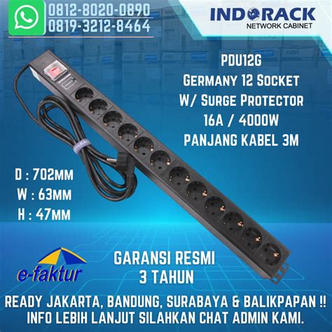 Jual Indorack Pdu 12 Socket Germany Europe C13 Multi Socket Rack Server