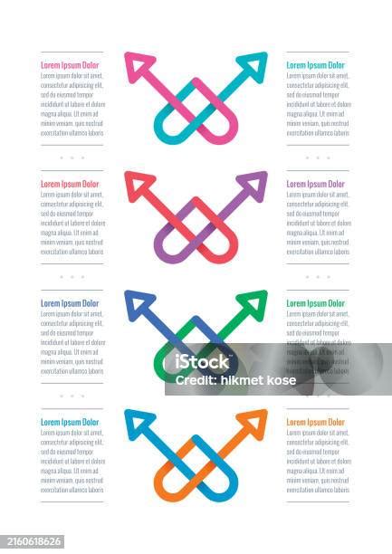 다채로운 화살표 인포 그래픽 템플릿 웹 잡지 인터넷 잡지 연례 보고서 정보 템플릿 여덟 단계 인포그래픽 템플릿 개념에 대한 스톡 벡터 아트 및 기타 이미지 Istock