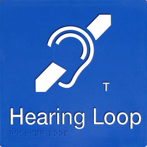 Hearing Loop Blue Braille Toilet Signtoilet Signagetoilet Signdoor
