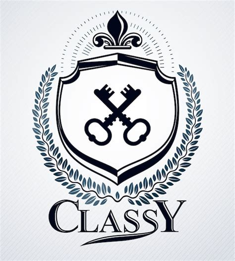 Emblema vectorial diseño heráldico vintage Vector Premium