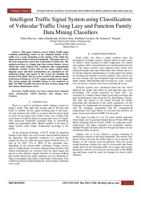 Pdf Smart Traffic Signal Control Via Density Classification