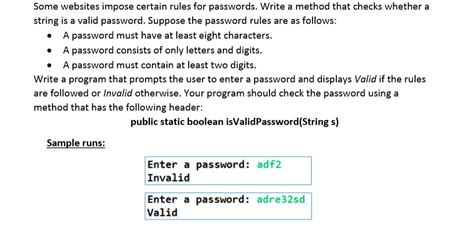 Solved Some Websites Impose Certain Rules For Passwords