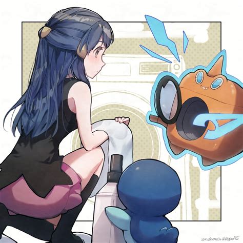 Dawn Rotom Piplup And Rotom Pokemon And More Drawn By Nako Nekono Shippo Danbooru