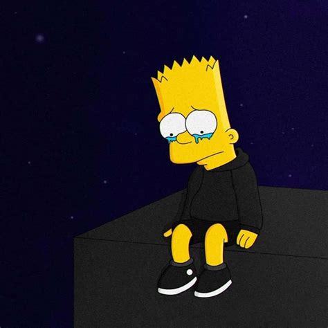 Depressed Bart Simpson Feet Black Wallpaper Wallpapersok