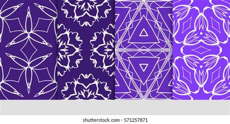 Set Linear Geometric Seamless Pattern Background Stock Vector Royalty Free 571257871