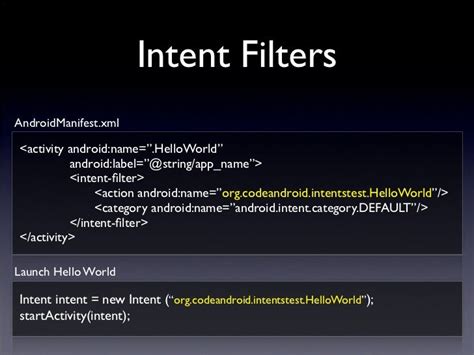 android intent intent filter broadcast receivers