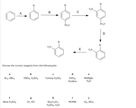 Solved So H H2n O2n Choose The Correct Reagents From The